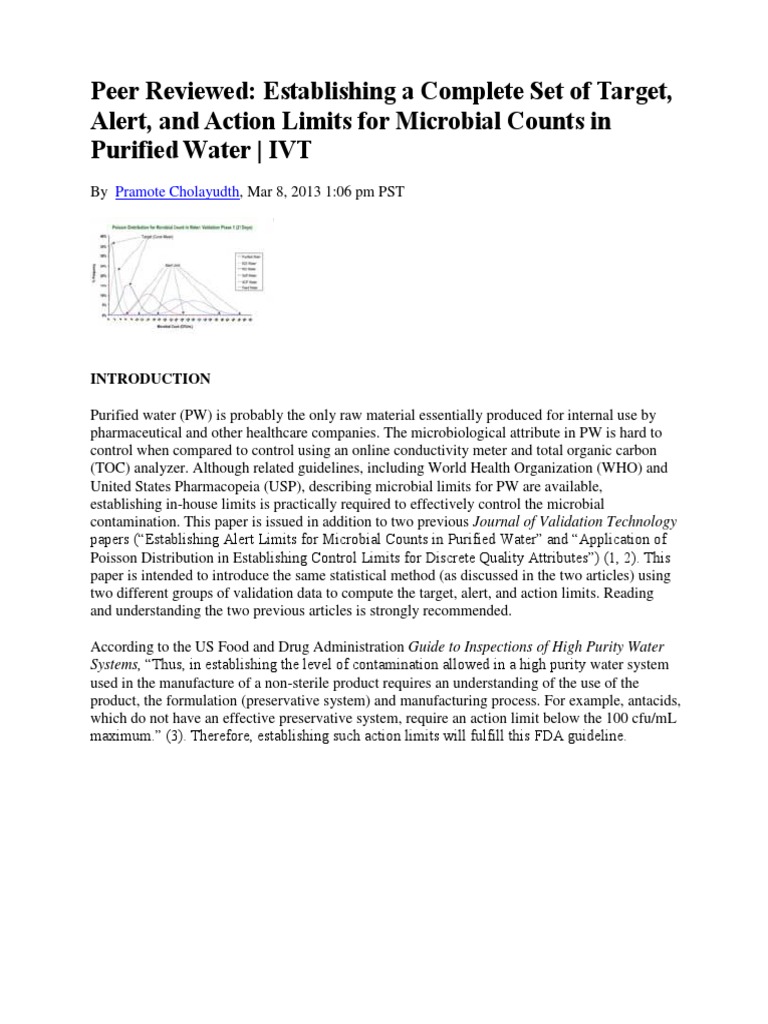 Water Alert Action Limits Pramodth | PDF | Verification And Validation ...