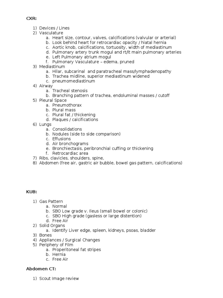 Radiology Search Patterns | PDF | Liver | Aorta