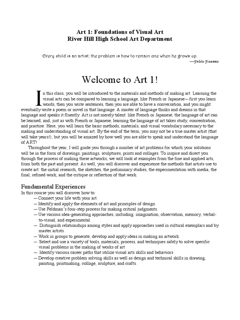 Art 1 Syllabus 09 | PDF