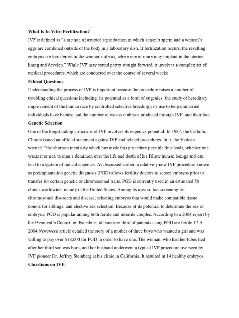 Ivf Assignment | In Vitro Fertilisation | Fertility