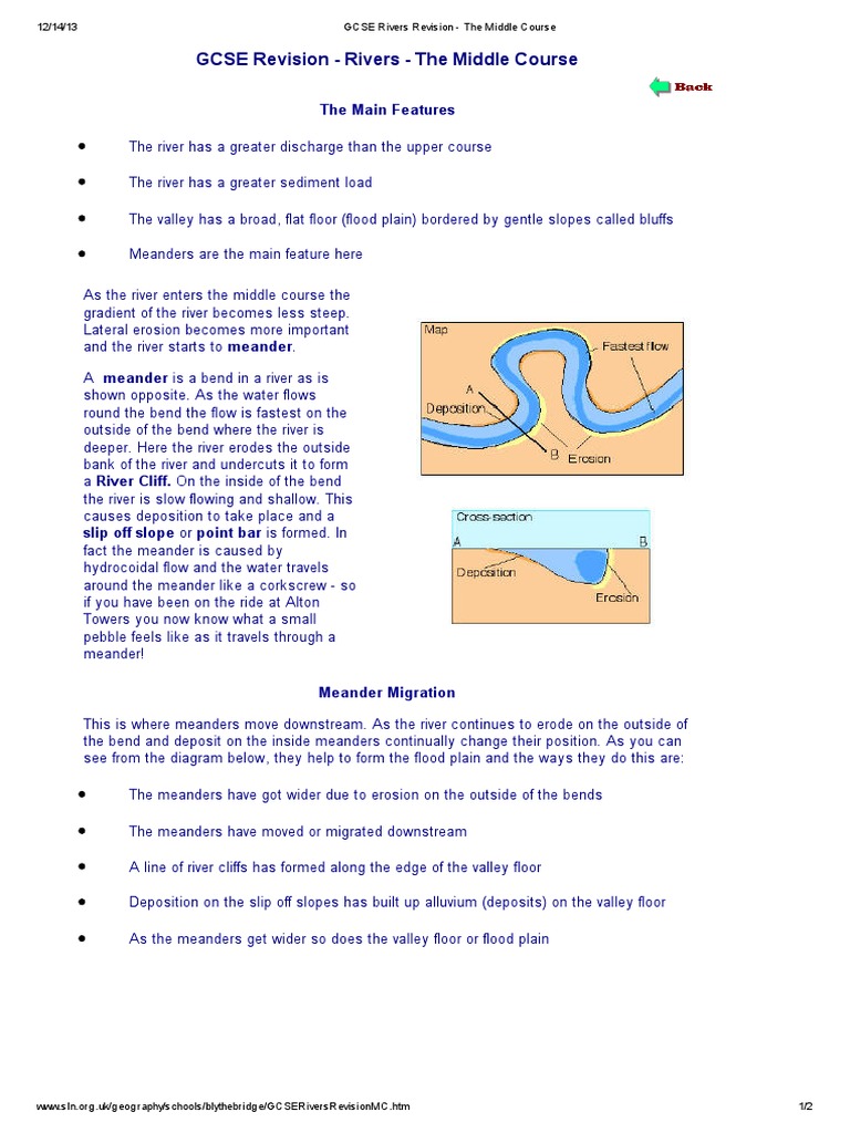GCSE Rivers Revision - The Middle Course | PDF | Science & Mathematics