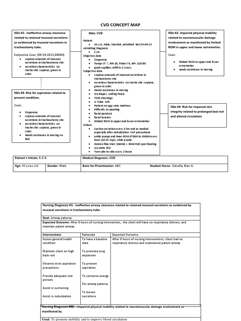 Cardiovascular Disease Concept Map | PDF | Nursing | Respiratory Tract