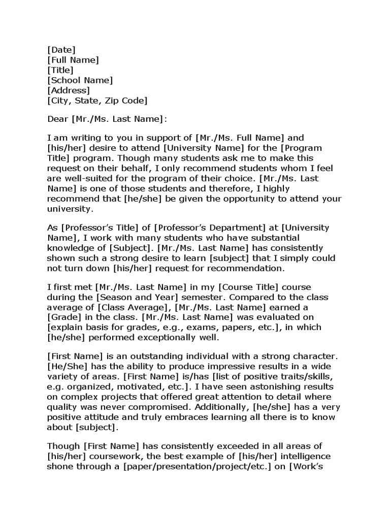 Recommendation Letter | PDF | Quality Of Life | Test (Assessment)