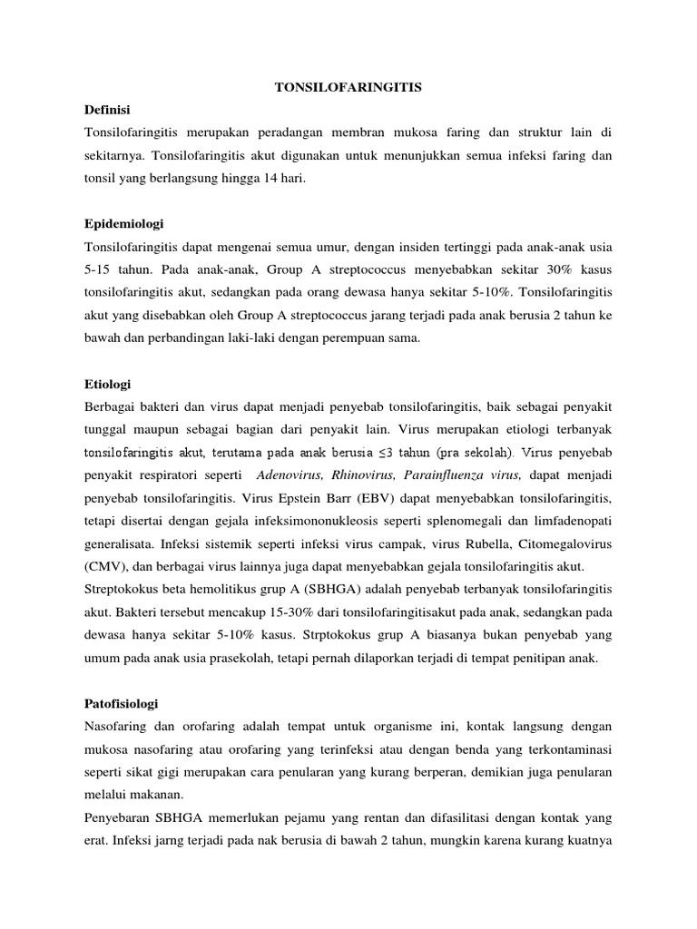 Tonsilofaringitis Akut | PDF