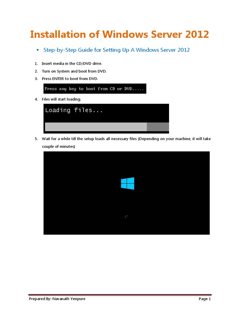 Installation of Windows Server 2012 | PDF | Operating System Technology | Computer Architecture