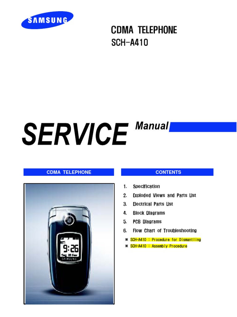 Samsung Sch-A410 Service Manual | PDF | Electronics