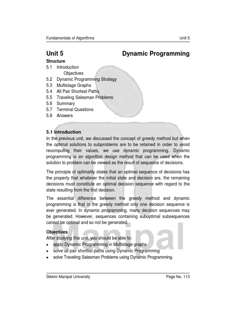 05 Unit5 | PDF | Dynamic Programming | Vertex (Graph Theory)