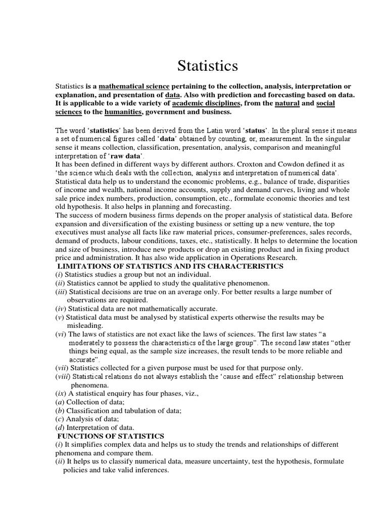 Statistics Notes | PDF | Correlation And Dependence | Regression Analysis