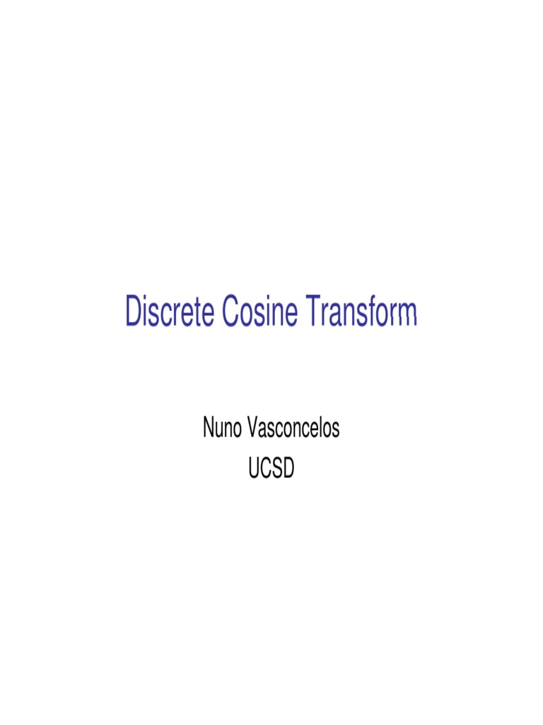 DCT | PDF | Data Compression | Discrete Fourier Transform