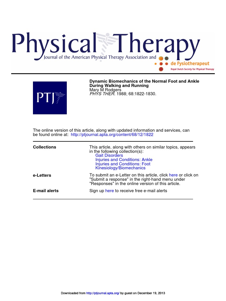 Dynamic Foot Biomechanics in Gait | PDF | Foot | Anatomical Terms Of Motion