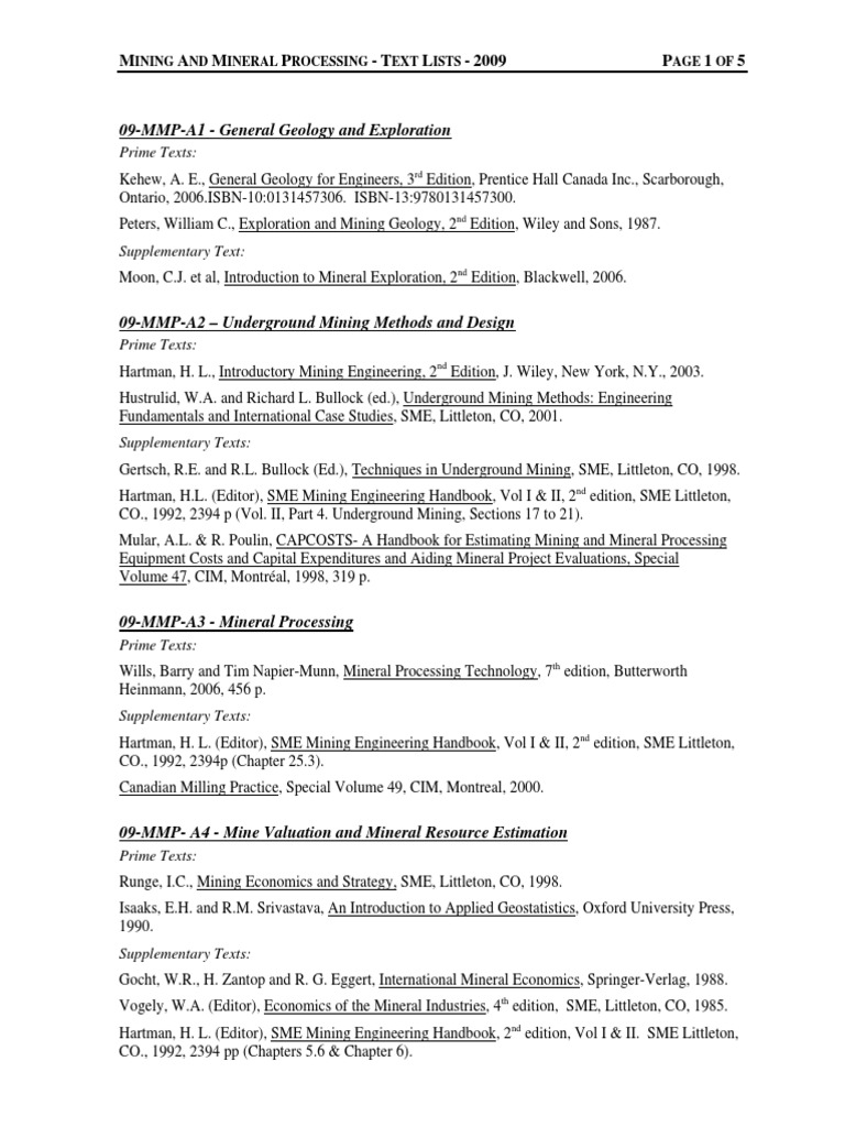 Mining Mineral Textbook 2009 | PDF | Mining | Economic Geology