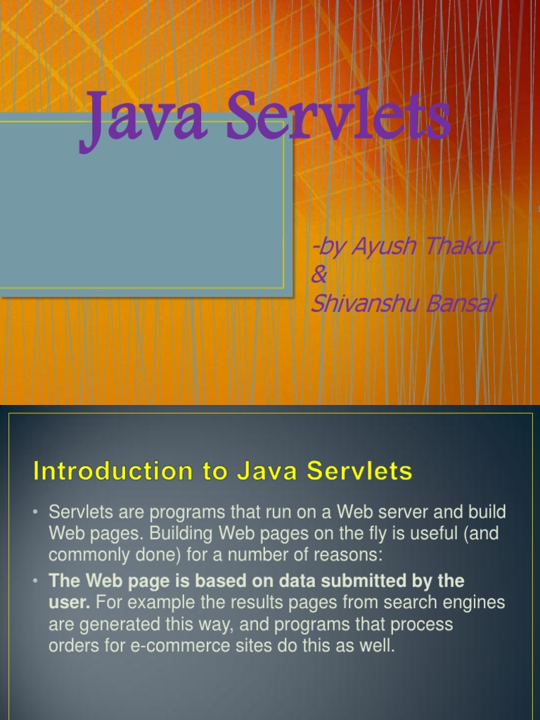 Servlets Presentation | PDF | Java Servlet | Web Server