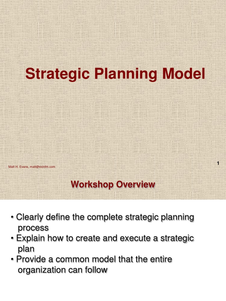 Strategic Planning Model | PDF | Strategic Planning | Swot Analysis