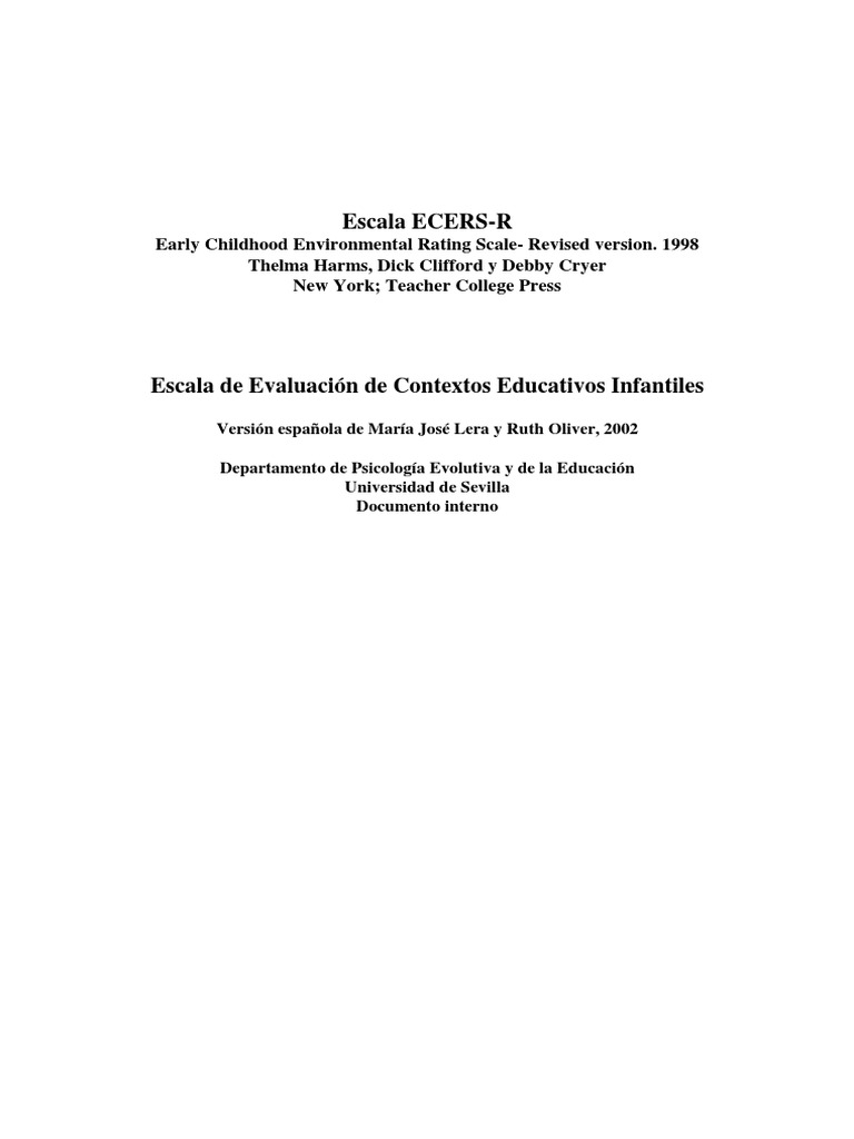 Ecers R | PDF | Lavado de manos | Comunicación