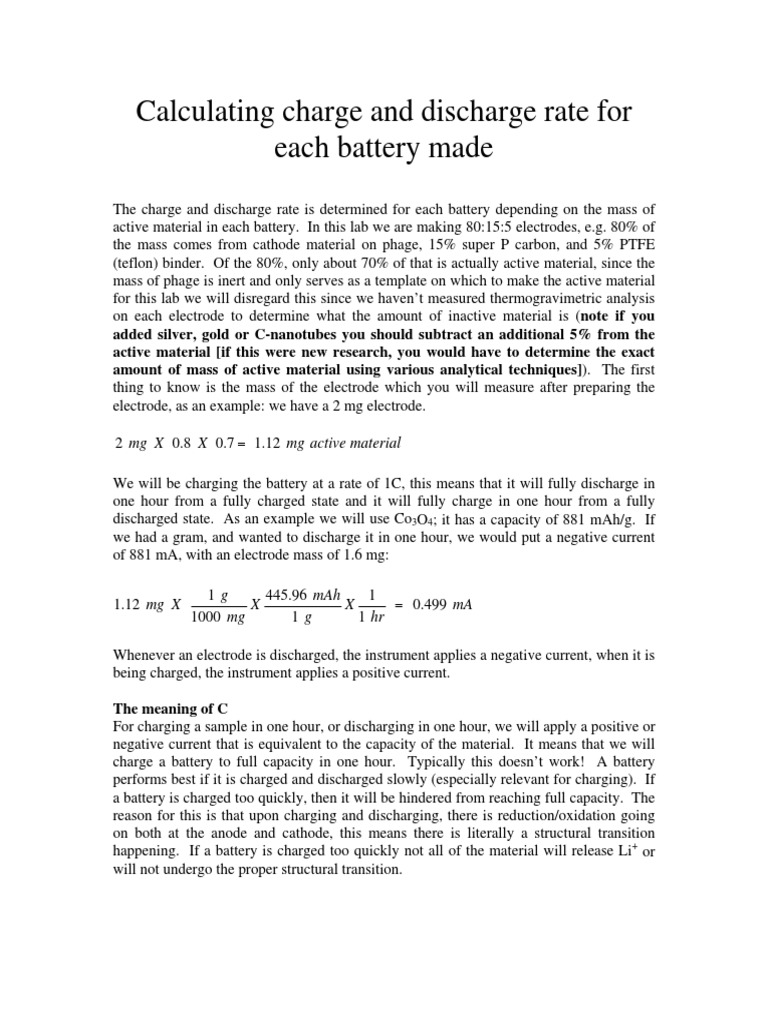 BatteryLab Calculations DataProcessing | PDF | Battery (Electricity ...