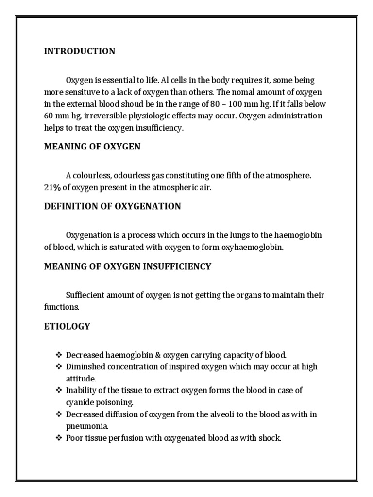 Oxygen Insufficiency | PDF | Exhalation | Respiratory System