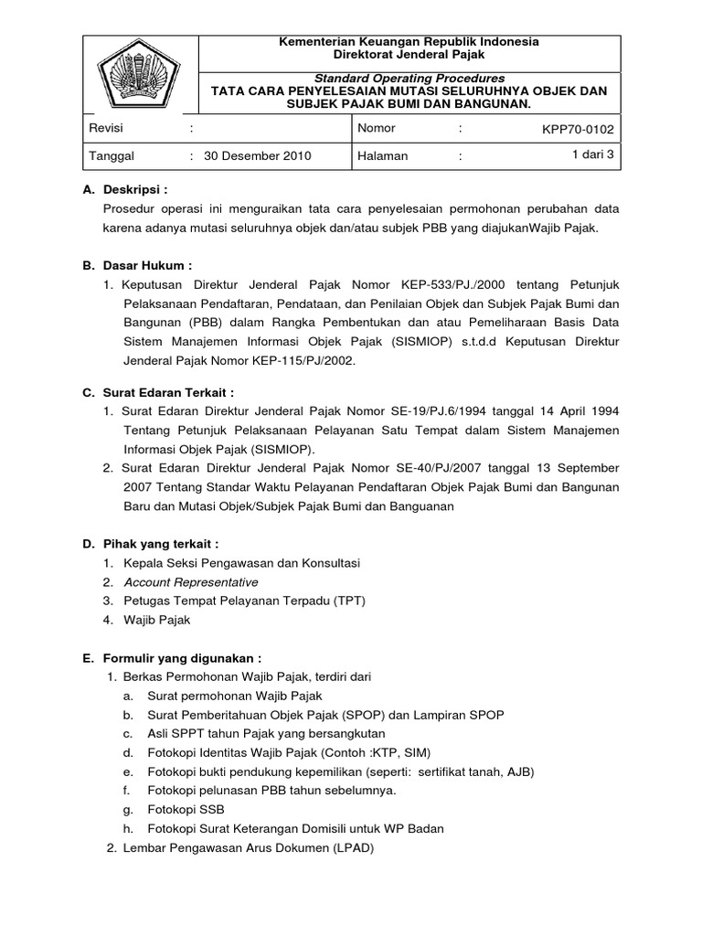 Formulir Surat Pemberitahuan Objek Pajak Spop Dan Lspop - Kumpulan Surat Penting