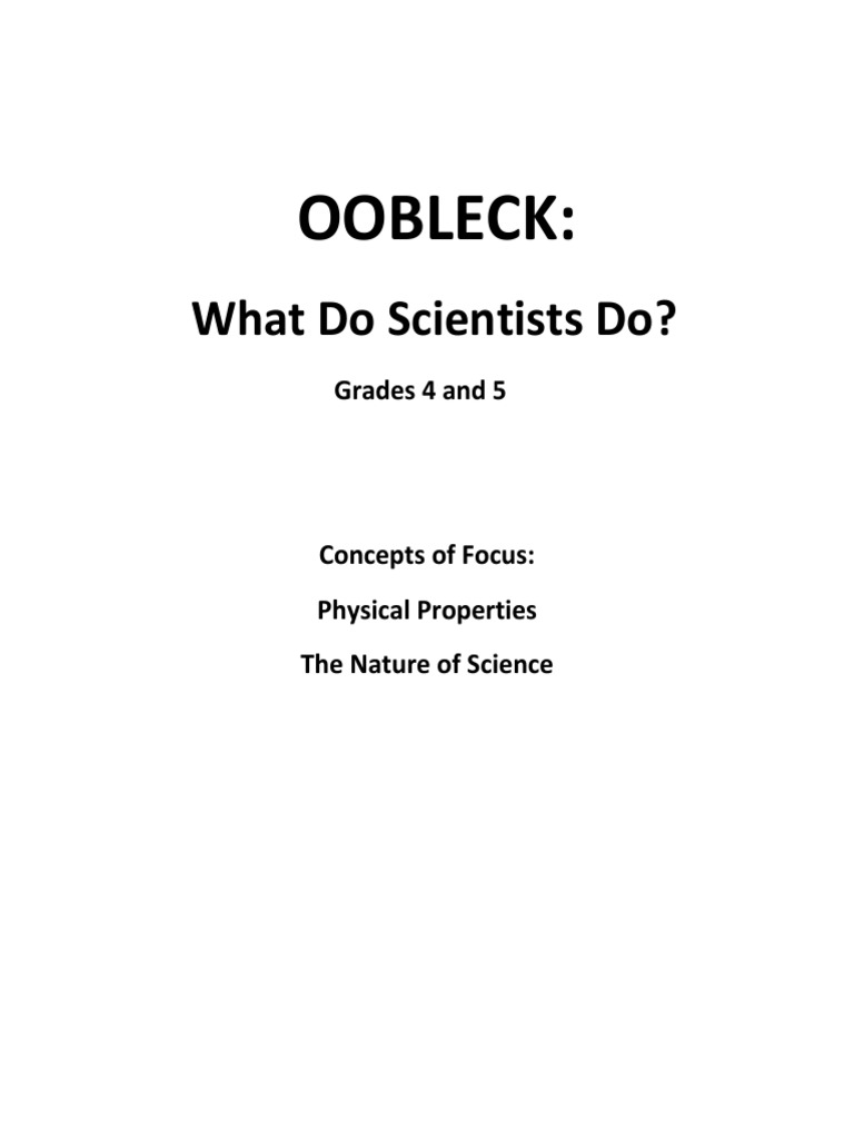 Oobleck Plans | PDF | Scientific Method | Science