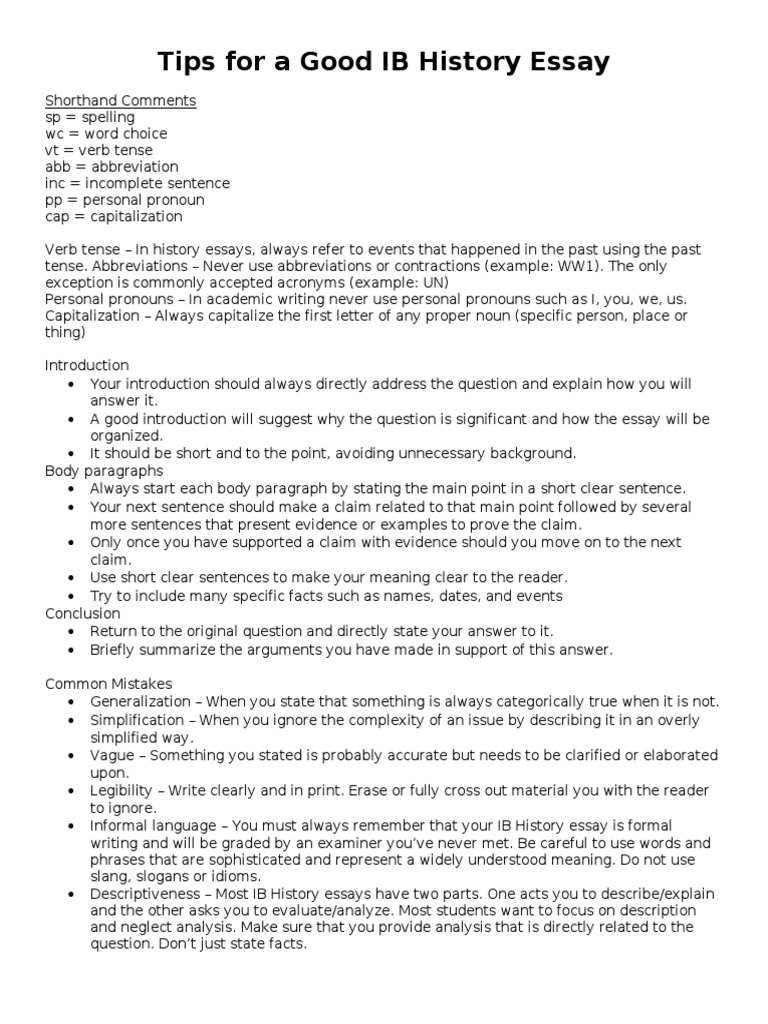 Tips For A Good IB History Essay | PDF | Essays | Verb