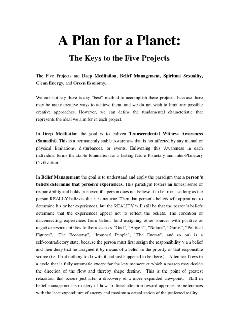 A Plan For A Planet: Five Great Projects For The 21st Century | PDF ...