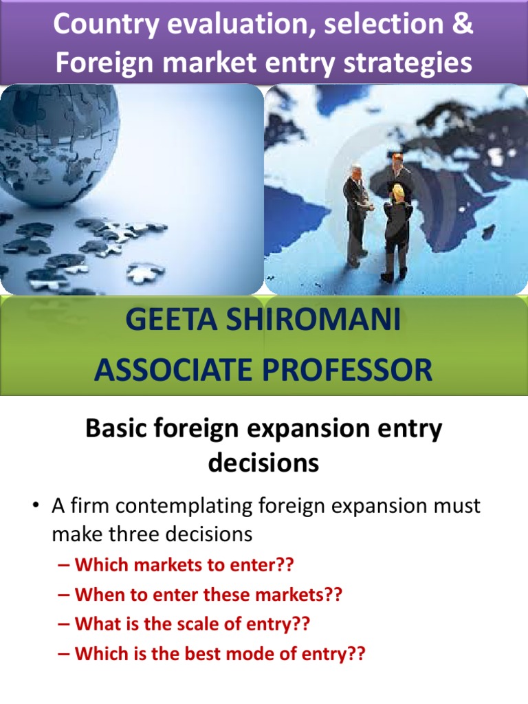 Foreign Market Entry Strategies Explained | PDF | Joint Venture ...