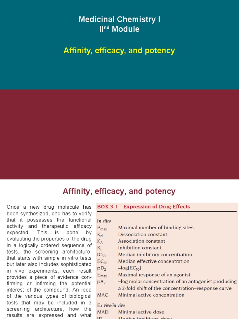 03.affinity Efficacy Potency | PDF | Receptor Antagonist | Ligand ...