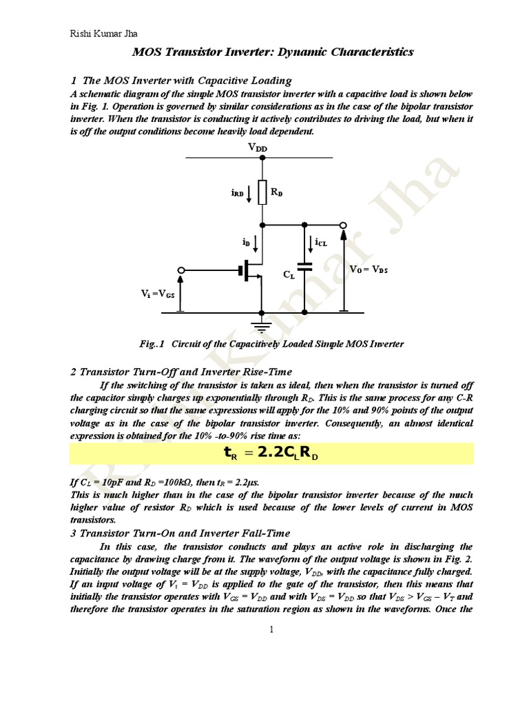 3 The MOS Transistor Inverter Dynamic Characteristics2 | PDF | Power ...