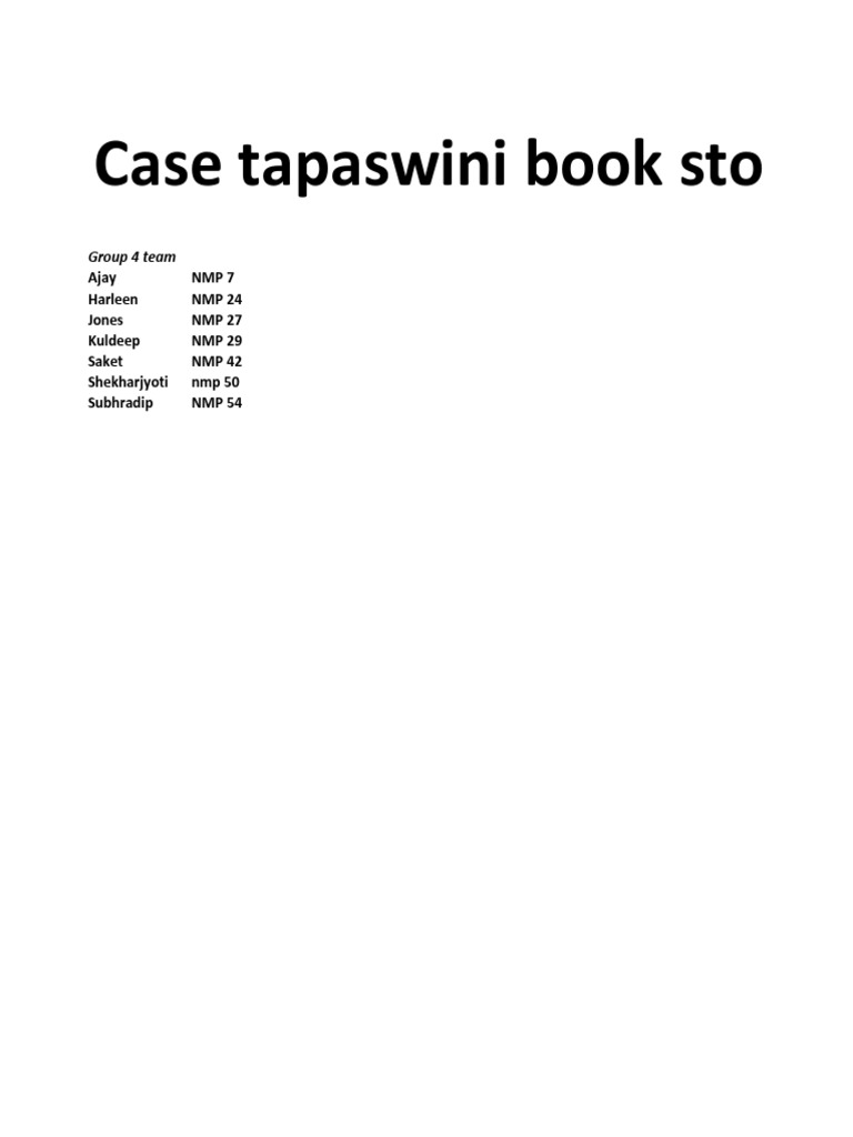 Case Tapaswini Book Store | PDF | Debits And Credits | Corporate Jargon