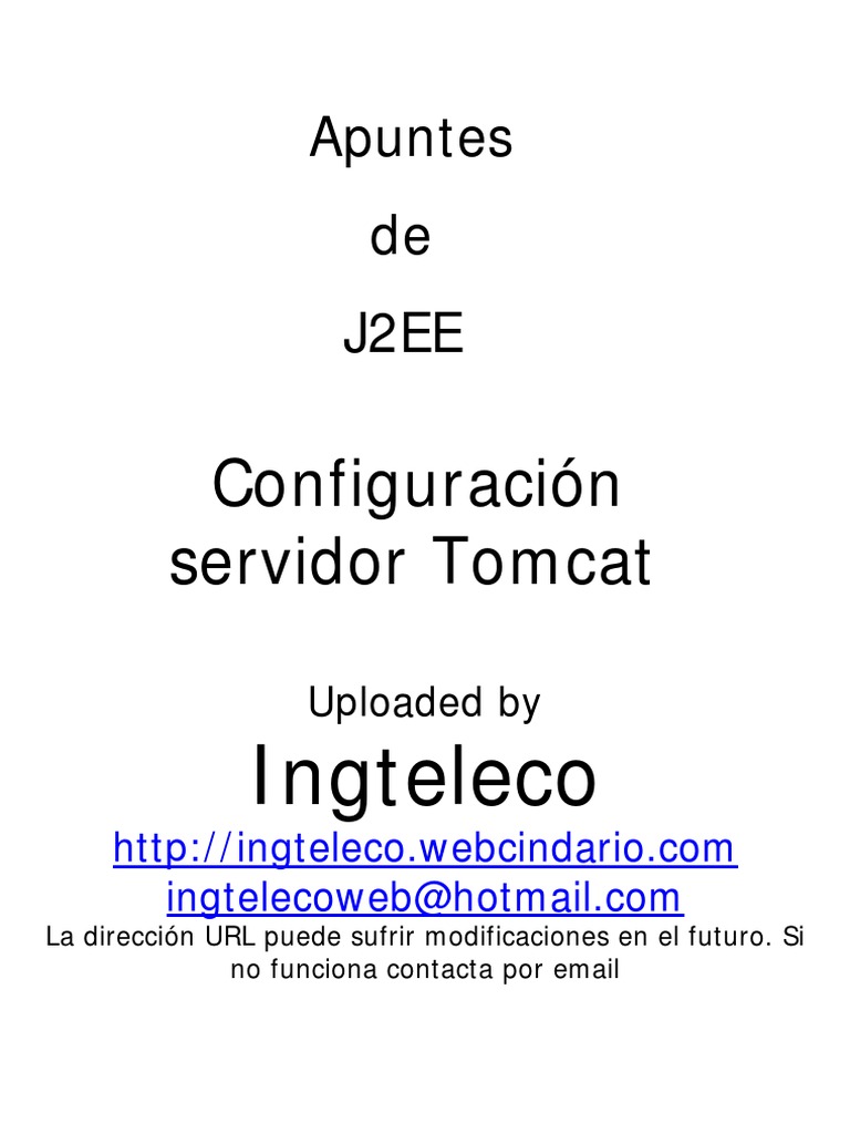 Configuracion Tomcat | PDF | Páginas del servidor Java | Servidor web