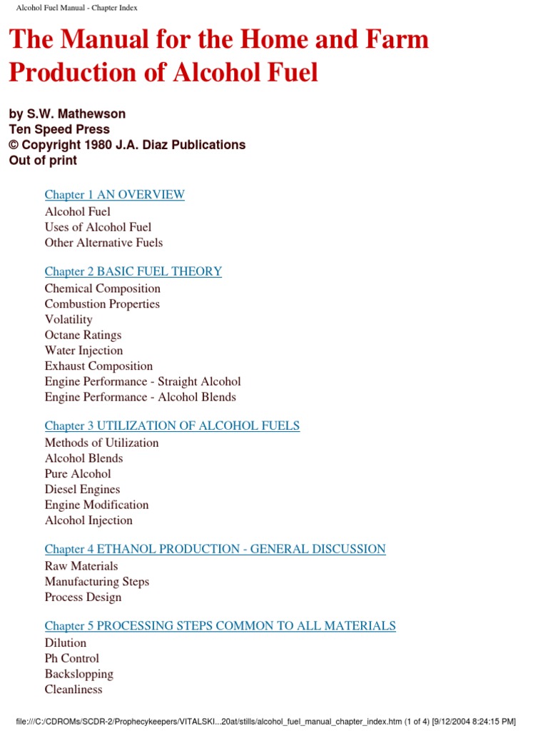 Alcohol Fuel Manual 2004 | PDF | Gasoline | Ethanol