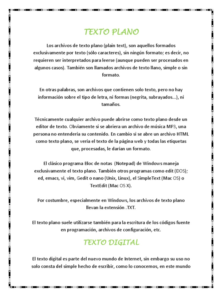 TEXTO PLANO.docx | Archivo de computadora | Informática