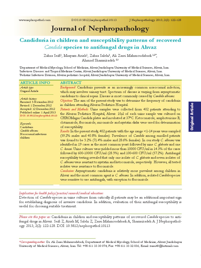 6 Original Candiduria | Download Free PDF | Candida (Fungus) | Candidiasis