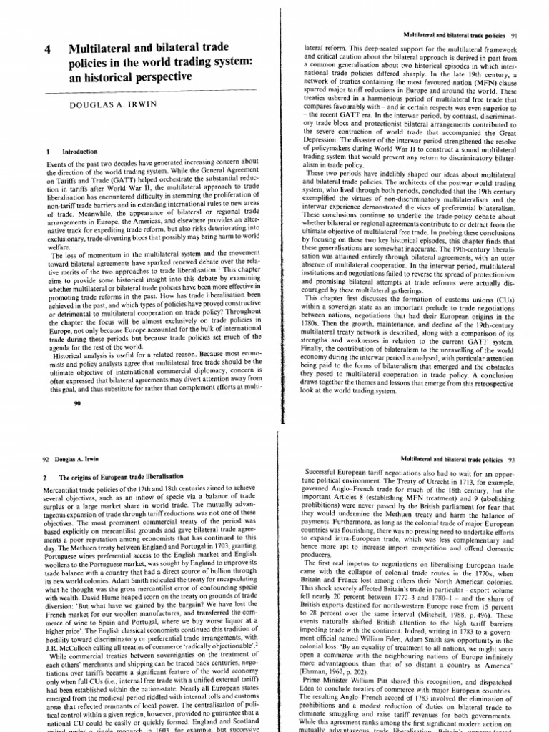 Multilateral Bilateral | PDF | Free Trade | General Agreement On ...