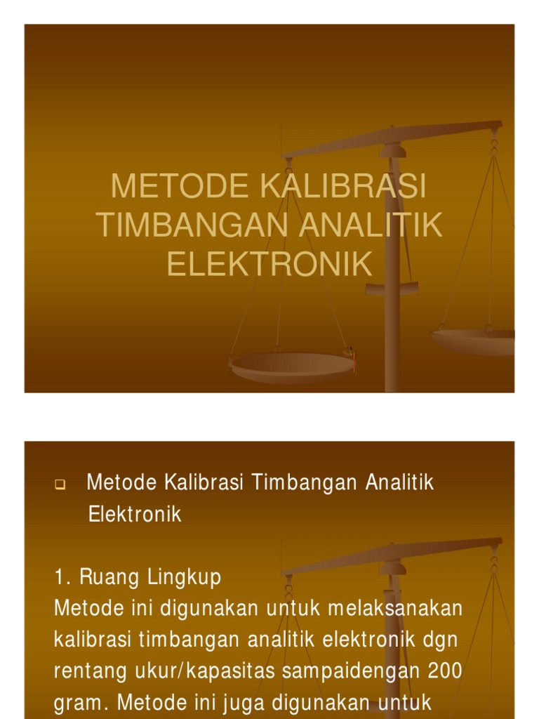 Panduan Kalibrasi Timbangan Elektronik | PDF