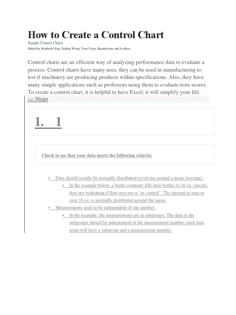 How To Create A Control Chart | PDF