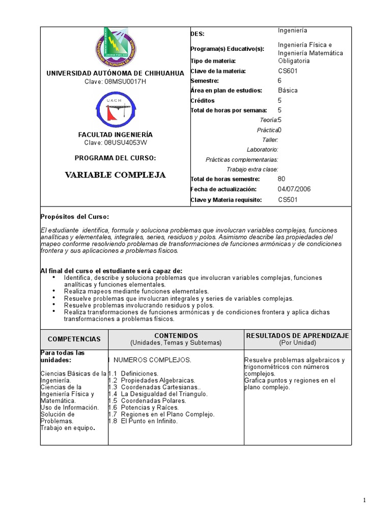CS601 - Variable Compleja | PDF | Análisis complejo | Integral