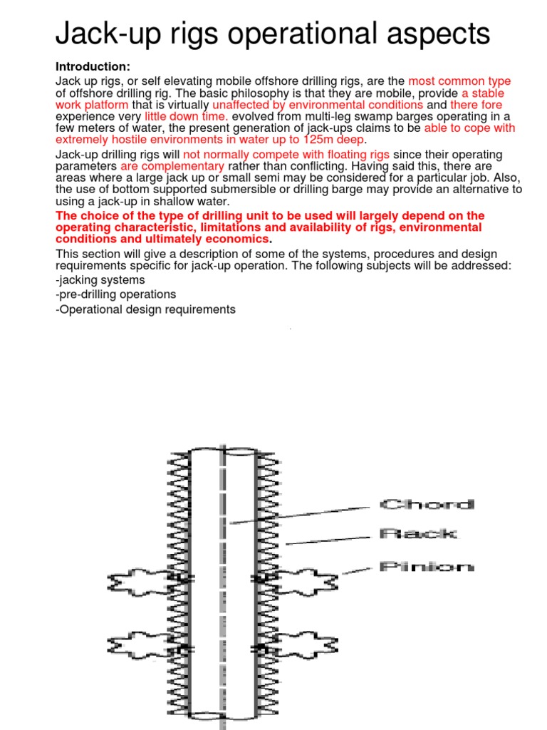 Jack-Up Rigs Operational Aspects (Offshore Drilling) | Download Free ...