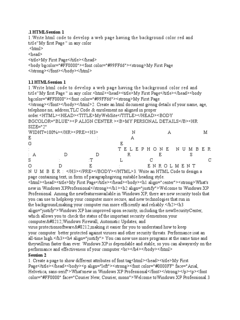 1 HTMLSession 1 | PDF | Html Element | Computer File Formats