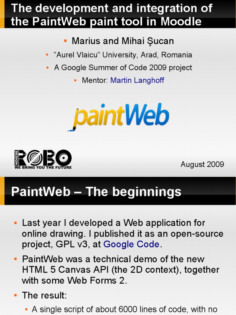 The Development and Integration of The PaintWeb Paint Tool in Moodle ...