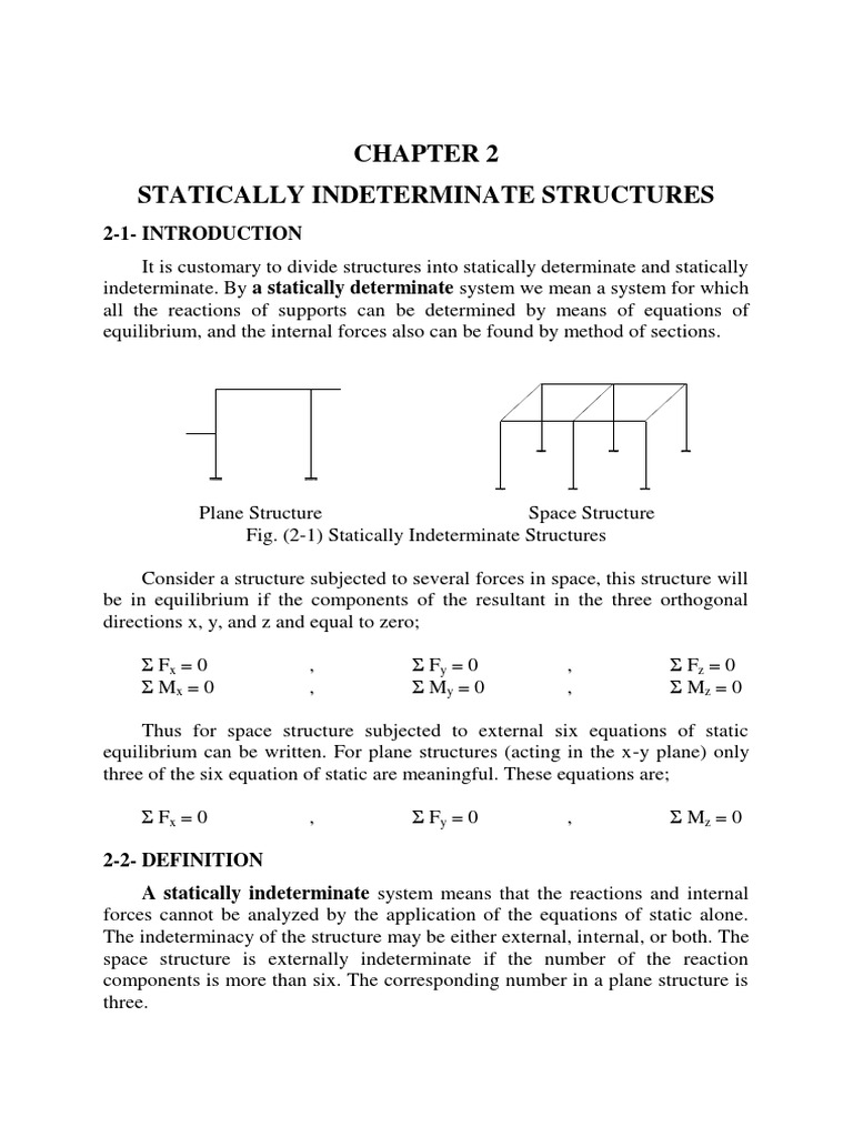 Statically Indeterminate Structures | PDF | Truss | Structural Engineering