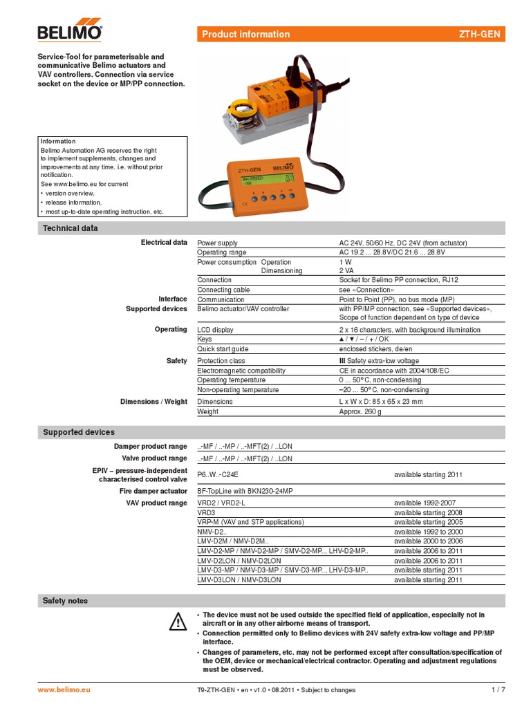 Product Information Zth-Gen: Technical Data | Download Free PDF | Power ...