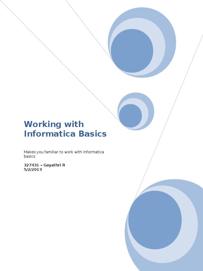 Working With Informatica Basics | PDF | Data Management Software | Data ...