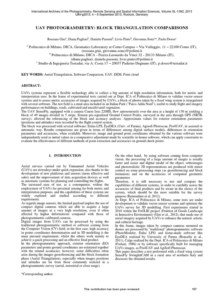 Uav Photogrammetry Block Triangulation Comparisons | PDF | Computer ...