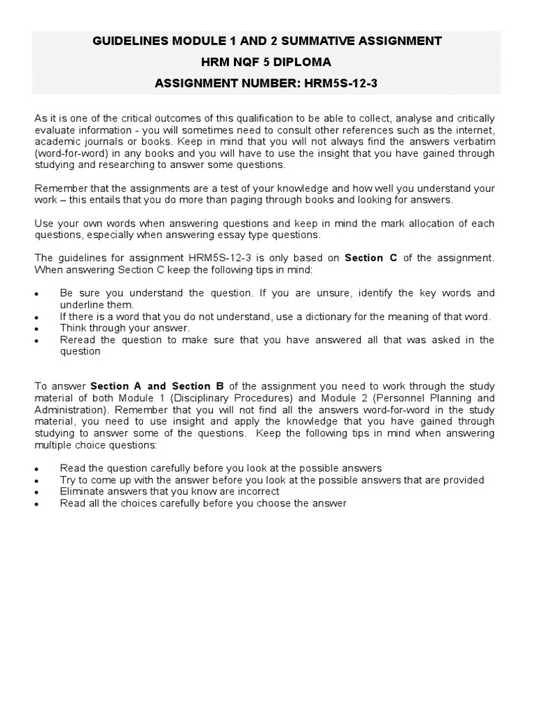 Guidelines Version 2 3 of Summative Assignment End Module 2 | PDF ...