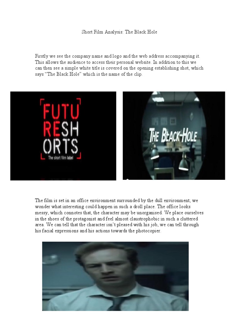 Analysis of "The Black Hole" Short Film | PDF | Audience | Black Hole