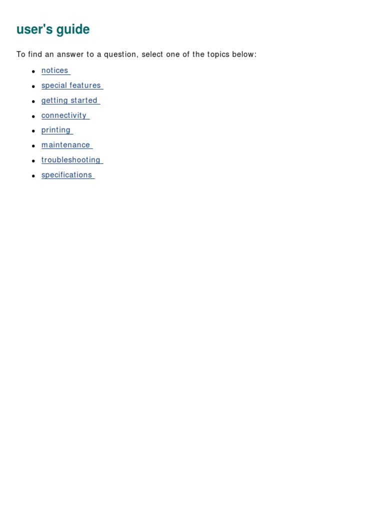User's Guide: Notices Special Features Getting Started Connectivity ...