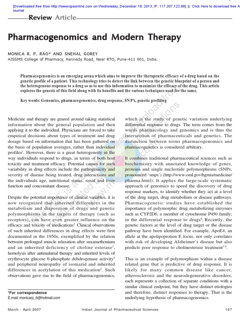 Pharmaco Genomics | PDF | Pharmacogenomics | Single Nucleotide Polymorphism