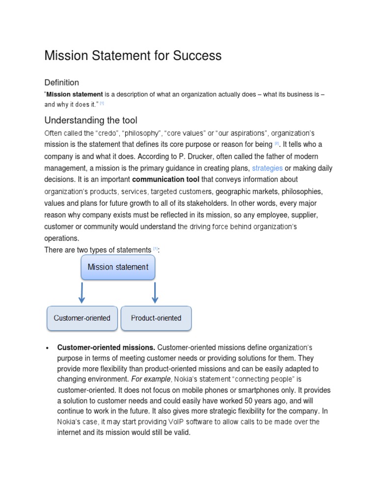 Mission Statement For Success | PDF | Business