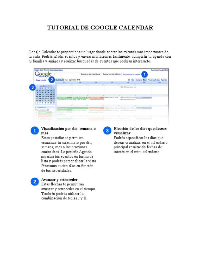 Tutorial Completo de Google Calendar | PDF | Point and Click | Red mundial