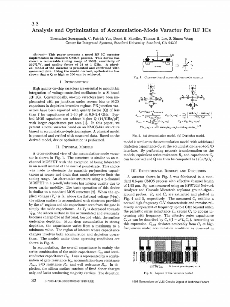 Analysis and Optimization of Accumulation-Mode Varactor For RF | PDF ...